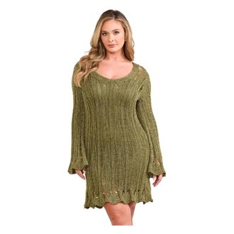 Marciano Femme, Robes, Vert, Taille: 40 FR Lucky LS Flare Mini Dress
