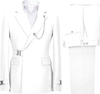Generic Costume pour Homme, Coupe Classique, Ensemble Smoking Deux pièces, Tenue de cérémonie pour Mariage ou Bal de Promo, avec Fermeture métallique dîner