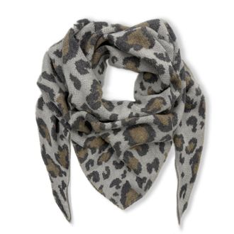 Glamexx24 Damen Winterschal Dreiecksform Schal: W&auml;rme Halstuch Trend Sehr Weicher Liebe Muster, Beige Weiss Leopard