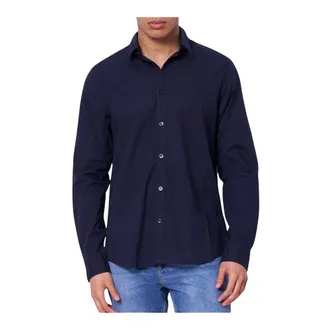 Calvin Klein Homme, Chemises, Bleu, Taille: L Chemise à manches longues en coton stretch - Bleu