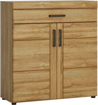 Möbelando Schuhschrank >Cortina< in Grandson Eiche Dekor - 92,8x100,2x38 (BxHxT)