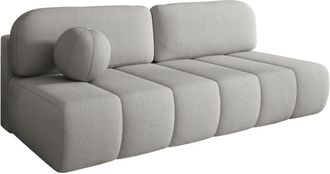 E-MEUBLES Polstersofa Schlafcouch Sofa Sofagarnitur Couch Schlafsofa f&uuml;r Wohnzimmer mit Bettfunktion, Schlaffunktion und Bettkasten - Hellgrau (Anthology 15)
