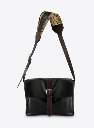 Dries Van Noten Mens Sac &Agrave; Bandouli&egrave;re En Cuir Dagneau Noir Black Bag