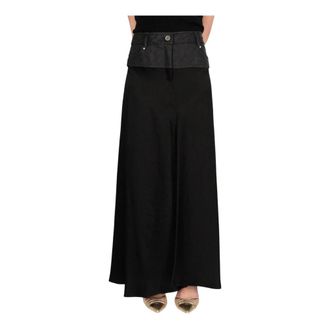 Pinko Gelosia Satin Crinkle Rock - - Skirts - Damen - Schwarzk - S