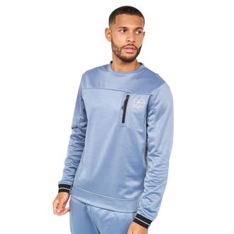 Crosshatch Catmoore Trainingsjacke Rundhalsausschnitt für Herren (Stahlblau)