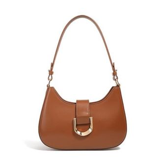 Generic Sac &agrave; bandouli&egrave;re en cuir v&eacute;ritable - Sac &agrave; main en forme de croissant pour femme - Sac &agrave; main r&eacute;tro &agrave; bandouli&egrave;re - Bandouli&egrave;re amovible, marron, Sma