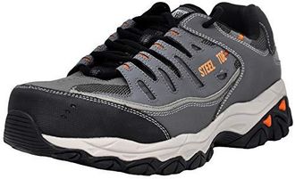 Skechers Homme Cankton-u Chaussure Industrielle, Noir/Gris fonc&eacute;, 45 EU Large