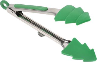 Hemoton Silikonzange Weihnachten Edelstahl K&uuml;chenzange Hitzebest&auml;ndig Zange Salatzange Metall Grillzange Servierzange Clips Weihnachten K&uuml;che