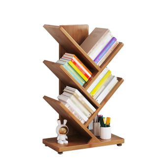 Generic Baumf&ouml;rmiges B&uuml;cherregal, vertikales B&uuml;cherregal, schmales B&uuml;cherregal, geeignet for Wohnzimmer und Arbeitszimmer, kann CDs, Filme und B&uuml;cher aufbewah