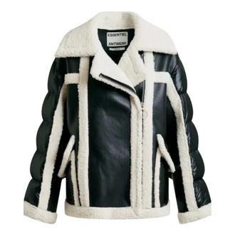 Essentiel Femme, Vestes, Noir, Taille: 38 FR Ifie Veste Bouffante en Fausse Fourrure