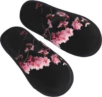 Generic L&eacute;g&egrave;re Pantoufles &agrave; Hiver Imprim&eacute; de fleurs de cerisier japonaises Accueil Slippers Chaud Chaussons dint&eacute;rieur pour Adulte Hiver Int&eacute;rieur L