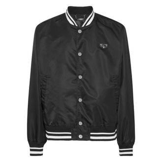 Philipp Plein Nylon Baseball Jacke - - Jackets - Herren - Schwarzk - 2XL