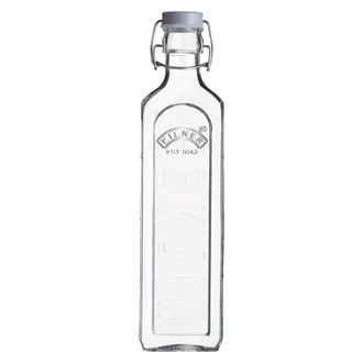 Kilner Bügelflasche 1l, Aufbewahrung und Konservierung von Öl, Saft und Sirup, auslaufsicher Dank Silikondichtung, Flasche zum Befüllen mit Füllanzeige, Flas