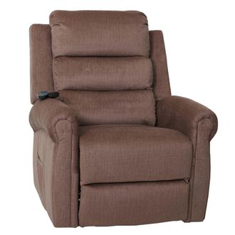 Mendler Fernsehsessel HWC-K63, Relaxsessel, Liegefunktion Aufstehhilfe Massage Heizfunktion, Stoff 220g/m&sup2; Chenille - braun