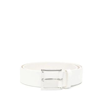Orciani Homme, Accessoires, Blanc, Taille: 100 CM Ceinture en Cuir Blanc avec Boucle