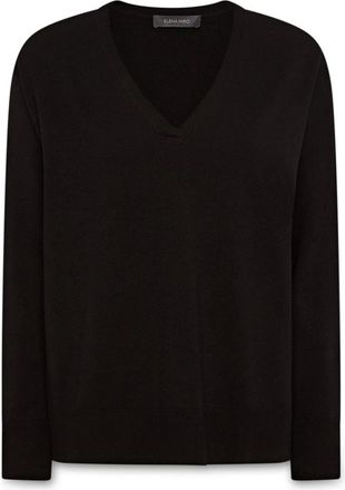 Elena Miro Femme, Sweatshirts et sweats &agrave; capuche, Noir, Taille: 36 FR Pull en V