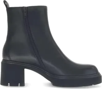 Gabor Schwarze Leder Plateau Stiefel - - Shoes - Damen - Schwarzk - 40 EU