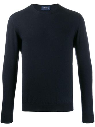 Drumohr Kaschmirpullover mit Rundhalsausschnitt - Blau