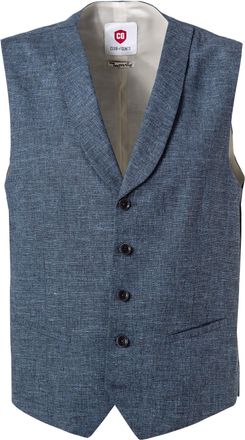 CG - Club of Gents Herren Weste blau meliert Slim Fit