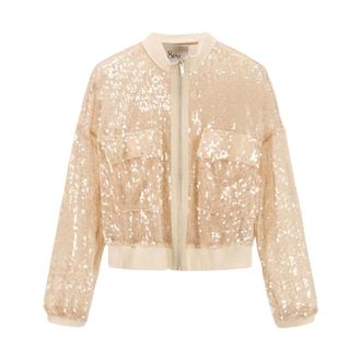 8pm 8Pm, Femme, Vestes, Beige, Taille: 40 FR Bologna Bomber Jacket