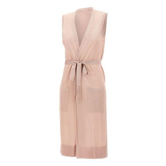 KANGRA Femme, Pulls, Rose, Taille: 36 FR Gilet Long Lurex