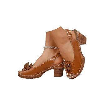 Generic Sandales &agrave; talons bas larges, chaussures d&eacute;t&eacute; pour femme, sandales orthop&eacute;diques &agrave; talon bas pour femme, sandales orthop&eacute;diques pour femme, sandales &agrave;