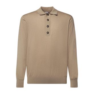 Eleventy Langarm Poloshirt - - Tops - Herren - Braun - L
