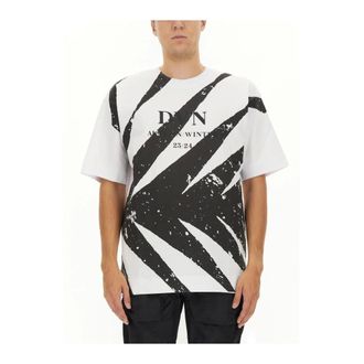 Dries Van Noten Homme, Tops, Blanc, Taille: L T-shirt &agrave; imprim&eacute; graphique