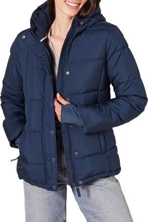 Amazon Essentials Damen Schwerer, Gesteppter, Langärmliger Puffermantel Mit Kapuze (Erhältlich in Übergröße), Marineblau, 3XL Große Größen