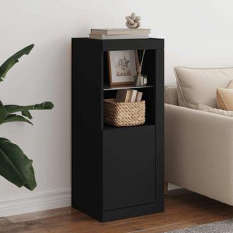 vidaXL Buffet avec lumi&egrave;res led noir 41x37x100 cm