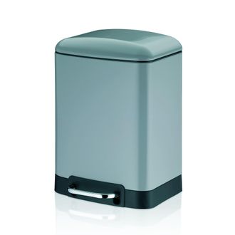 KELA 22997, Kosmetikeimer 6 l, Silent-Close, Edelstahl pulverbeschichtet, Davino, Hellgrau, One Size