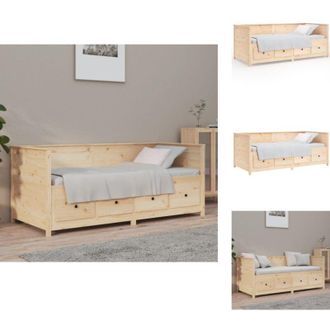 vidaXL Tagesbett ohne Matratze 90x190 cm Massivholz Kiefer - Holzbett - Kiefernholzbett - G&auml;stebett - Schlafsofa - Tagesbett
