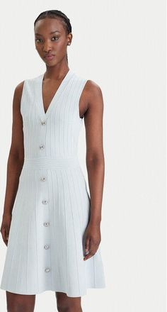 Guess Strickkleid W6GK53 Z0658 Himmelblau Regular Fit
