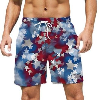 Generic Short de plage pour homme - Pantalon de plage d&eacute;contract&eacute; et tendance - Confortable - Vacances am&eacute;ricaines - Coupe r&eacute;guli&egrave;re, bleu, XXL