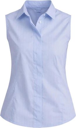 Fay Femme, Tops, Bleu, Taille: 34 FR Poplin Stretch Sleeveless Shirt