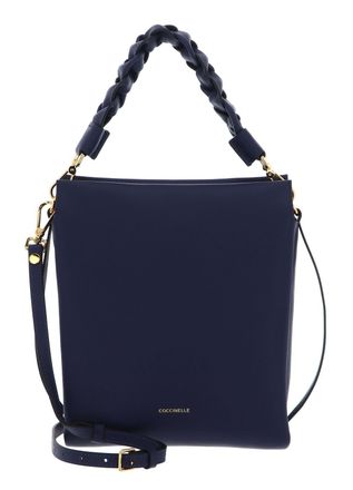 Coccinelle Boheme Grana Double Handbag Double Grainy Leather Royal Blue/Fon. Brown