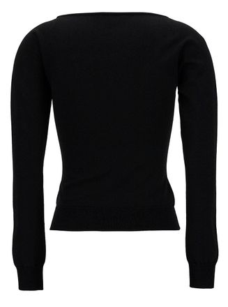 Alexander McQueen Womens Black Top With Square Neckline Viscose Tops