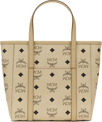 MCM Womens Toni Mini Shopper Bag Beige Polyurethane Handbags Hand