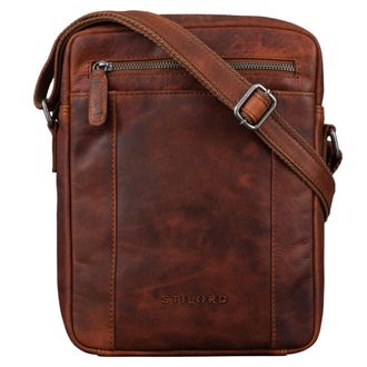 STILORD Fox Herrentasche Leder Vintage Messenger Bag Männer Handtasche klein für 10,1 bis 10,5 Zoll iPad Tablethülle Männer Handtasche Echtleder, Farbe:santan