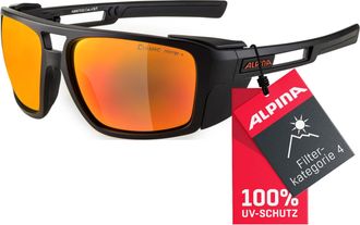 Alpina SKYWALSH - Wasserabweisende und Beschlagfreie Sport- & Fahrradbrille Mit 100% UV-Schutz Für Erwachsene, black matt, One Size