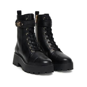 Michael Kors Femme, Chaussures, Noir, Taille: 38 1/2 EU Mandy Lace-up Bottes