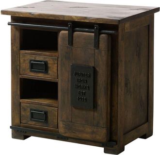 Massivmoebel24 Commode en bois de manguier huilé railway 423