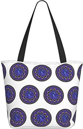 AOOEDM Beau paon de violet color&eacute; sac &agrave; provisions pour femme 33 x 27,9 x 17,8 cm. Le cadeau parfait pour la Saint-Valentin. Cest de la Saint-Valentin pour m