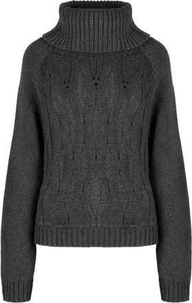 Bomboogie Femme, Pulls, Noir, Taille: 40 FR Pull Court &agrave; Col Montant Doux au Toucher