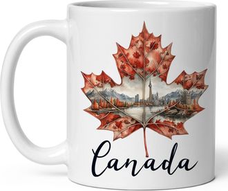 Generic Professionell Stadt-Tasse Kanada Ahornbl&auml;tter Mit Griff Becher 330ML f&uuml;r Abschlussfeier,Abschiedsgeschenk,Freundesgeschenk,M&auml;nnergeschenk
