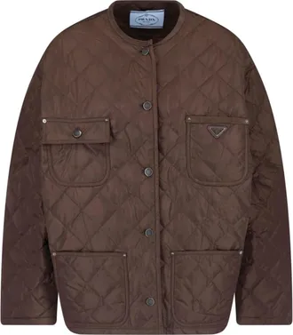 Prada Quilted Button Jacket In Re-Nylon