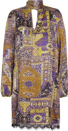 8 by YOOX PRINTED MINI DRESS W/ NECK-STRAP