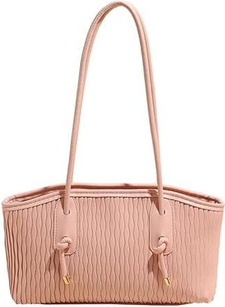Generic Sac fourre-tout tendance en cuir synth&eacute;tique pliss&eacute; sous les bras avec sangle r&eacute;glable pour femme, travail, shopping, voyage, quotidien, rose, 11.42*3