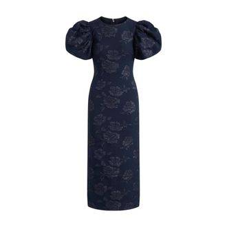 Rotate Rotate Birger Christensen, Femme, Robes, Bleu, Taille: 34 FR Jacquard Midi Dress