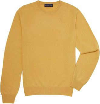 Brooks Brothers Homme, Pulls, Jaune, Taille: XL Pull en cachemire &agrave; col rond